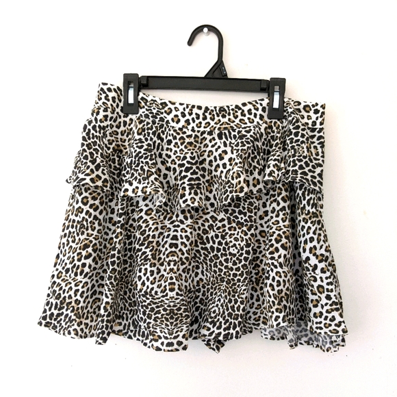 Zara | Shorts | Zara Animal Print Ruffle Skort | Poshmark